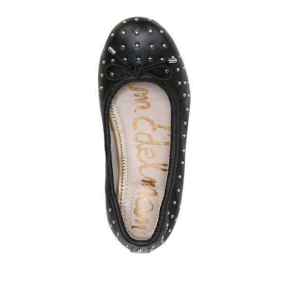 Sam Edelman | Shoes | Sam Edelman Toddler Girls Black Studded Leather Ballet Flats With Bow ...